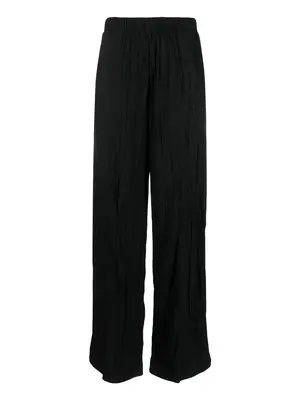 Calvin Klein Straight-leg Plissé Trousers - Black