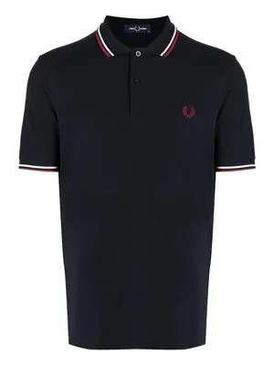 Fred Perry Contrast-trim Cotton Polo Shirt - Blue