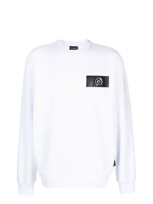 PLEIN SPORT Logo-patch Cotton Sweatshirt - White