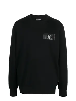PLEIN SPORT Logo-patch Cotton Sweatshirt - Black