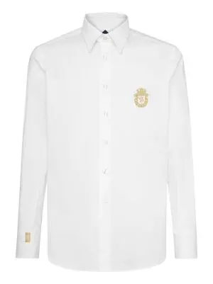 BILLIONAIRE Crest-motif Poplin Shirt - White