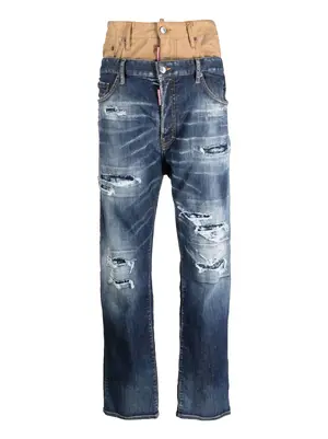 DSQUARED2 Dsquared2 Double-Waist Distressed Jeans
