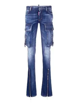 Dsquared2 Indigo Cargo Flared Jeans - Blue