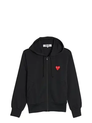 PLAY COMME DES GARCON Comme Des Garçons Play Logo-patch Zipped Hoodie