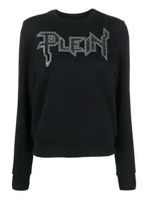 Philipp Plein Philipp Plein Crystal Logo Appliqué T-Shirt Black