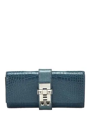 Hermès Alligator & Lizard Medor 23 Clutch - Colvert