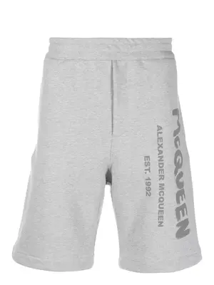 Alexander McQueen Graffiti-print Track Shorts - Grey