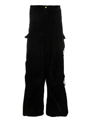 BARROW Ribbed Wide-leg Trousers - Black