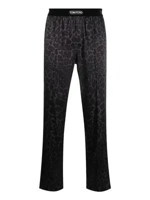 TOM FORD Leopard-print Trousers - Black