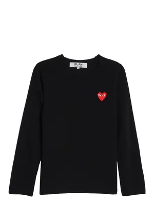 Play Comme Des Garcon Logo-patch Cotton Jumper - Black