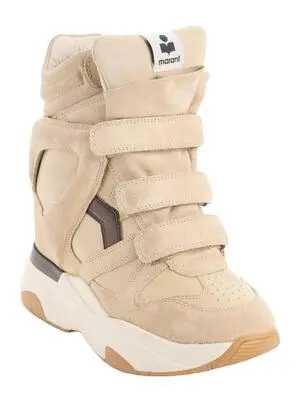 Isabel Marant Balskee Hidden Wedge High Top Sneakers - Ecru/chocolate Eccl