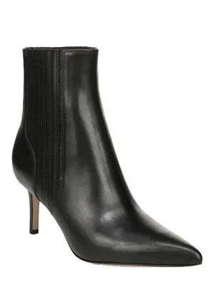 Veronica Beard Lisa 70mm Pointed Toe Bootie - Black Leather
