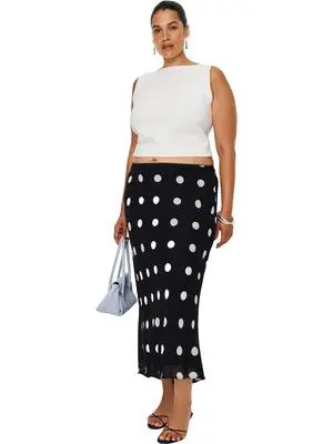 REFORMATION Layla Silk Midi Skirt - Black
