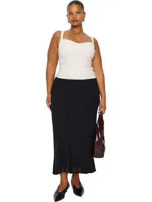 REFORMATION Layla Silk Midi Skirt - Black