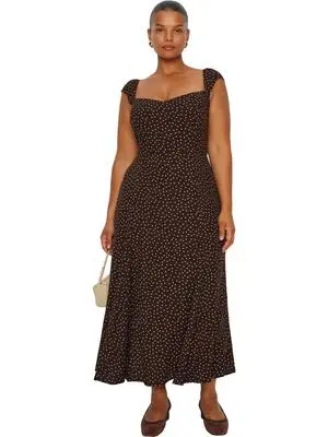 REFORMATION Bryson Midi Dress Brown