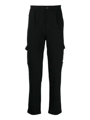 PORTS V Logo-patch Cotton Track Pants - Black