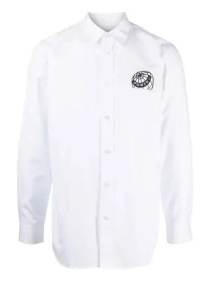 PORTS V Logo-print Cotton Shirt - White