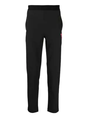 PORTS V Logo-waistband Straight-leg Trousers - Black