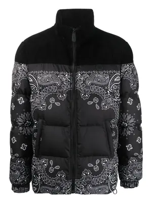 Philipp Plein Bandana-print Padded Jacket - Black