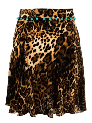 ROBERTO CAVALLI Roberto Cavalli Ocelot-Print Velvet Mini Skirt