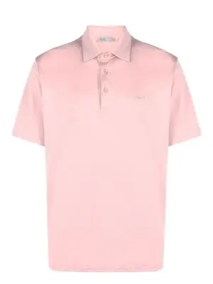 Herno Logo-embroidered Cotton Polo Shirt - Pink