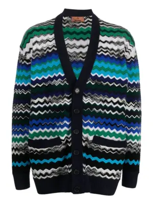 MISSONI Missoni Zig-Zag Wool-Blend Cardigan