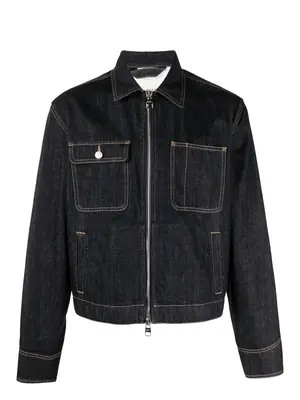 Alexander McQueen Zip-up Denim Jacket - Blue