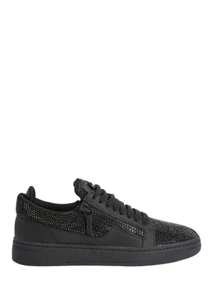GIUSEPPE ZANOTTI Crystal-embellished Low-top Sneakers - Black