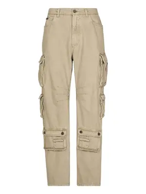 Dolce & Gabbana Wide-leg Cargo Trousers - Neutrals