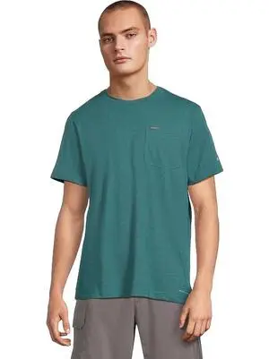 Columbia Thistletown Hillstm Pocket Tee Men's Clothing Safari Heather Blue