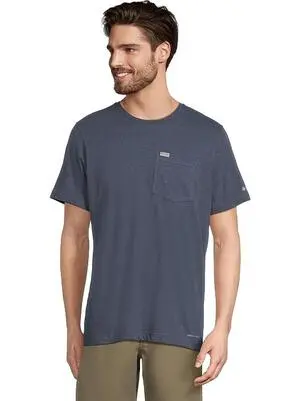 Columbia Thistletown Hillstm Pocket Tee Men's Clothing Safari Heather Navy