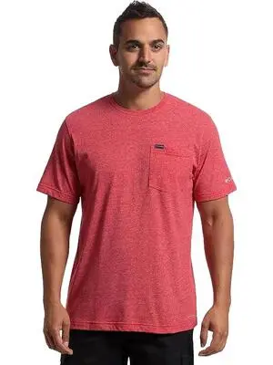 Columbia Thistletown Hillstm Pocket Tee Men's Clothing Safari Heather Red