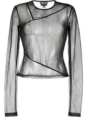 TOM FORD TOM FORD Sheer Ribbed Jersey Top