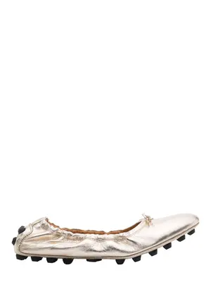 TOD'S Bubble Ballerina Shoes - Gold