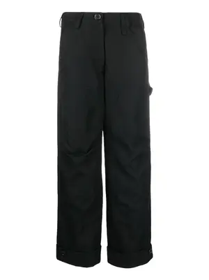 Simone Rocha Virgin Wool-blend Wide-leg Trousers - Black