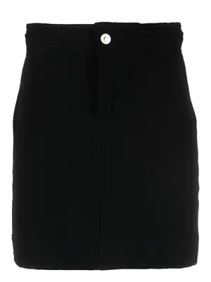 BARRIE Contrast-stitch Mini Skirt - Black