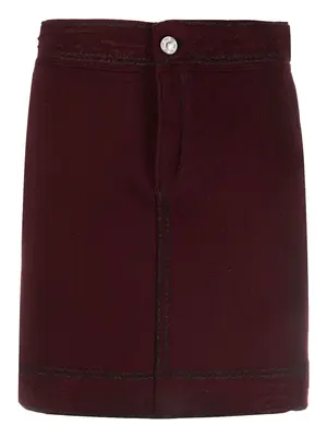 BARRIE Contrast-stitch Mini Skirt - Red