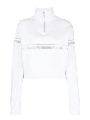 Gcds Logo-print Crystal-embellished Sweatshirt - White
