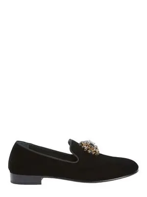 GIUSEPPE ZANOTTI Remye Rhinestone-embellished Loafers - Black