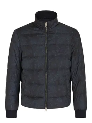 Etro Paisley-print Padded Jacket - Blue