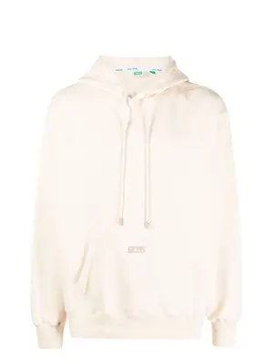 Gcds Logo-detail Drawstring Hoodie - Neutrals