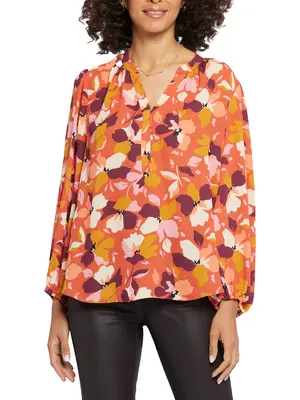 NYDJ NYDJ Print Puff-Sleeve Blouse Gingervale