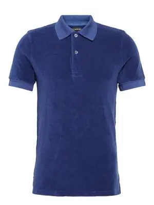 TOM FORD Cotton-blend Terry Polo Shirt - Blue