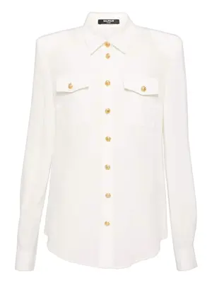 Balmain Crêpe De Chine Shirt - White