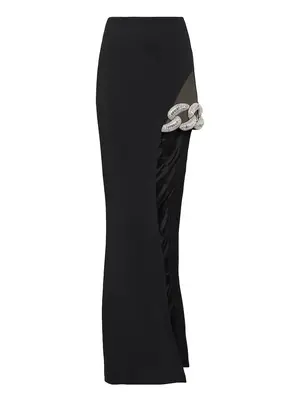 David Koma Asymmetric Embellished Maxi Skirt - Black