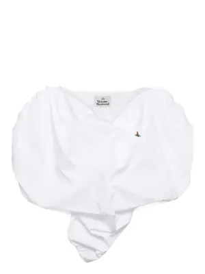 VIVIENNE WESTWOOD Heart Cotton Crop Top - White