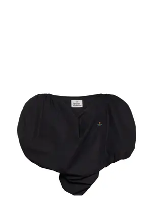 VIVIENNE WESTWOOD Heart Cotton Crop Top - Black