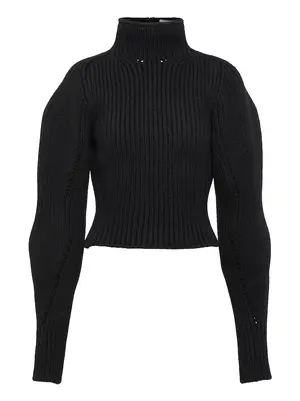 Alaïa Wool-blend Turtleneck Sweater - Black