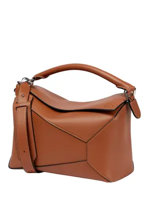 Loewe Puzzle Edge Leather Tote - Brown