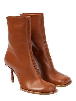Jacquemus Les Bottines Rond Carré Leather Ankle Boots - Brown